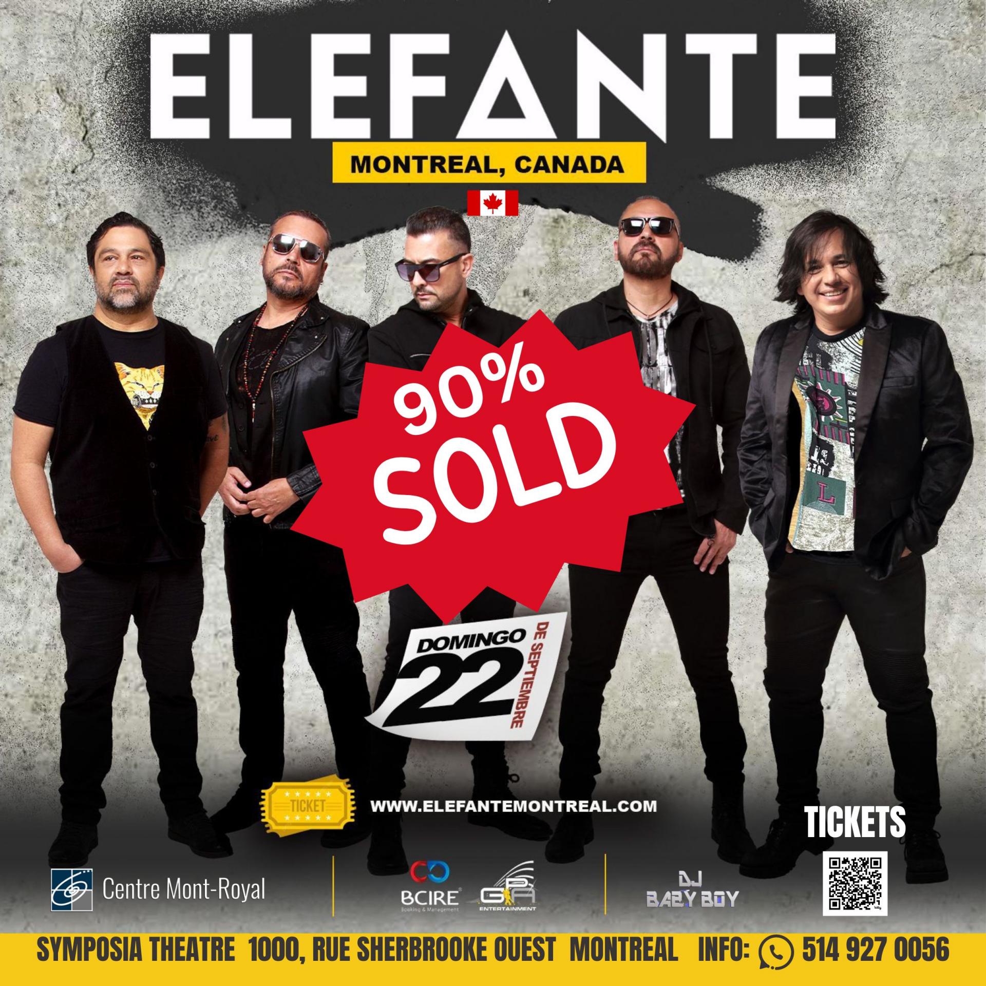 ELEFANTE EN CONCIERTO MONTREAL Tickets - Venue Plus